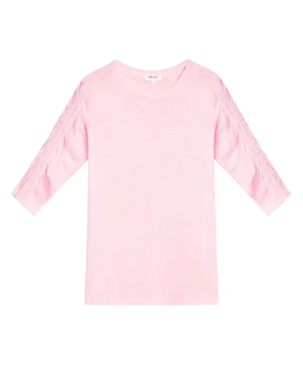 GOLDIE LEWINTER Ruched Half Sleeve Tee - Cherry Blossom