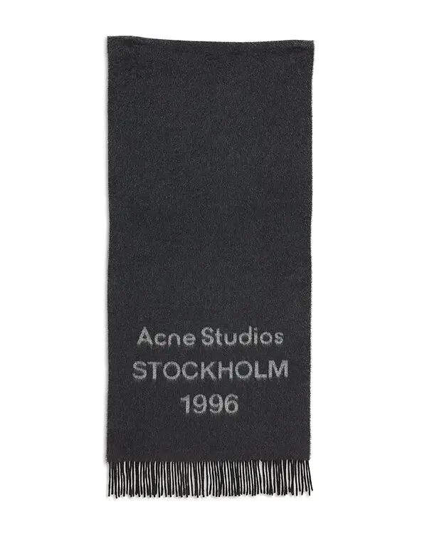 Acne Studios Wool Logo Scarf - Black/white