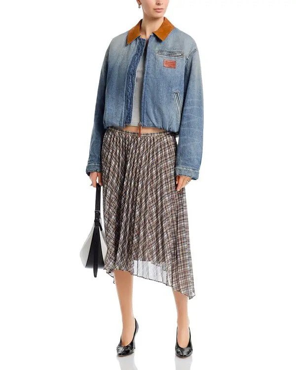 Acne Studios Asymmetrical Checked Skirt