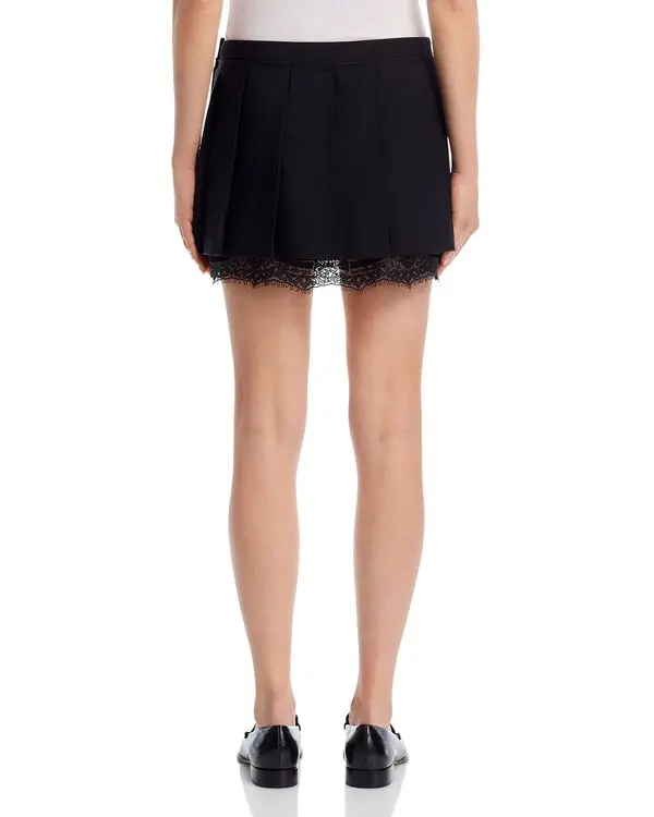 Acne Studios Lace Hem Pleated Mini Skirt
