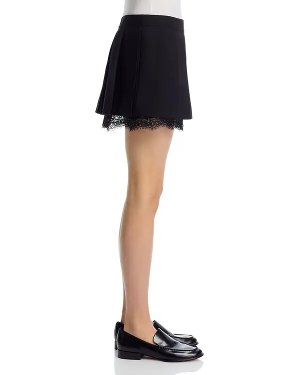Acne Studios Lace Hem Pleated Mini Skirt