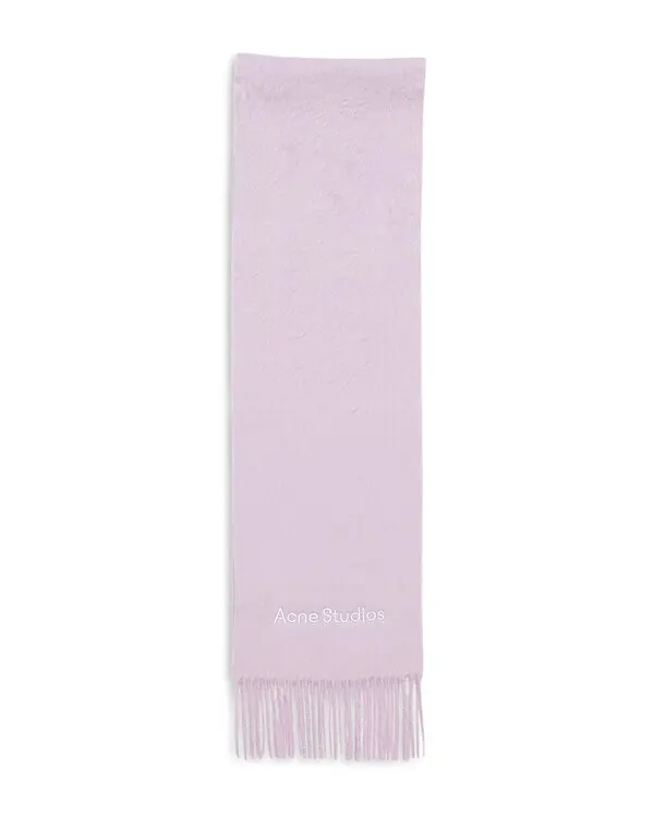 Acne Studios Alpaca Wool Logo Scarf - Light Pink