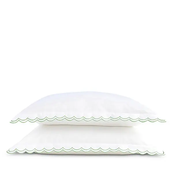 CHRISTY Scallop Pillowcase Pair, King - Matcha