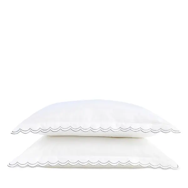 CHRISTY Scallop Pillowcase Pair, King - Silver