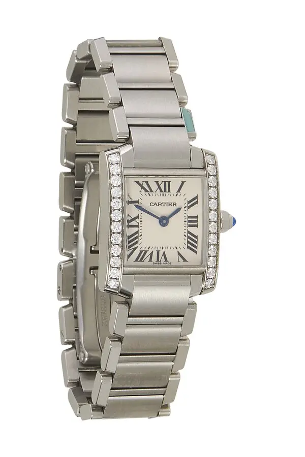 CARTIER Diamond Tank Française Watch - Silver
