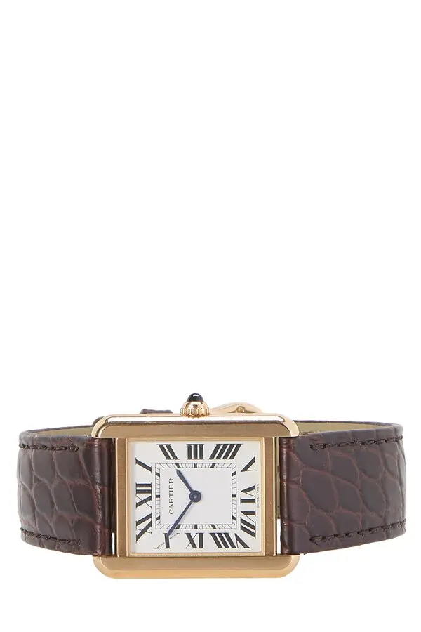 CARTIER Rose Gold Tank Solo Watch - Brown