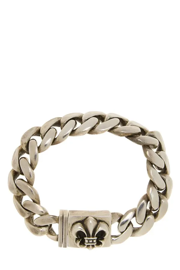 Chrome Hearts Sterling Fleur-de-lis Id Bracelet - Silver