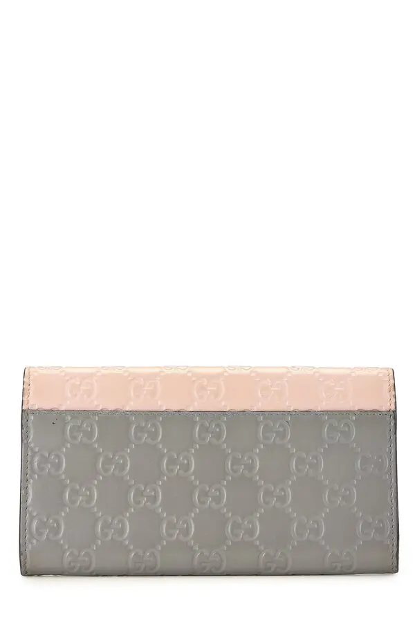 Gucci Pink & Grey Ssima Bow Wallet