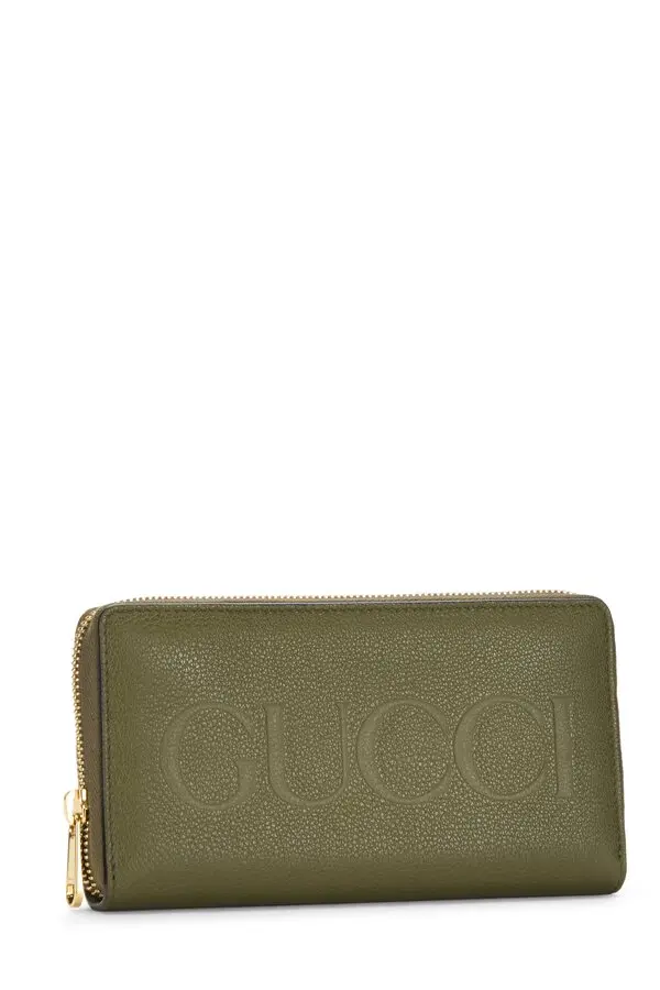 Gucci Logo Embossed Zip Around Wallet