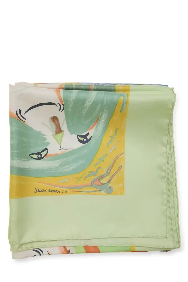 Hermès Multicolor 'smiles In Third Millenary' Silk Scarf 90