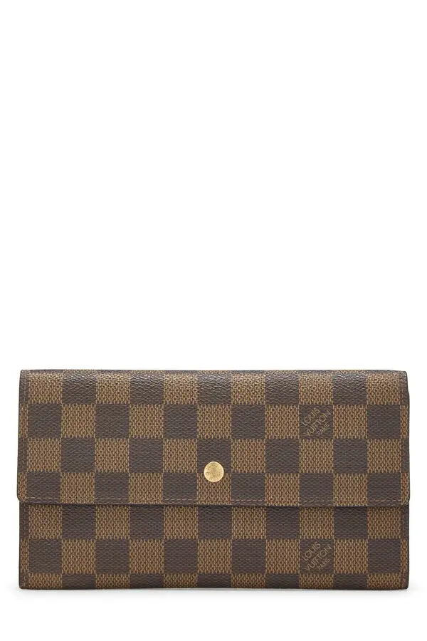 LOUIS VUITTON Damier Ebene International Wallet - Brown