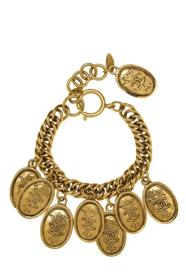 Chanel Etched Crowns Bracelet - Gold