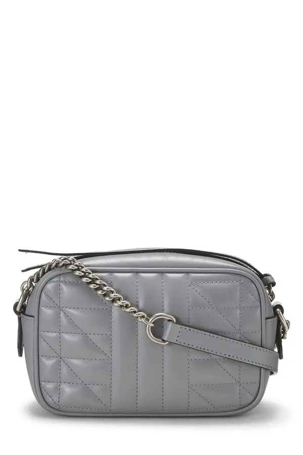 Gucci Leather Gg Marmont Crossbody Bag - Grey