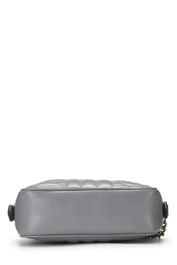 Gucci Leather Gg Marmont Crossbody Bag - Grey
