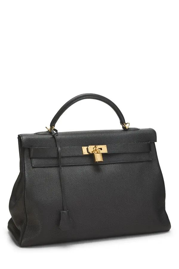 Hermès Togo Kelly Retourne 40 Handbag - Black