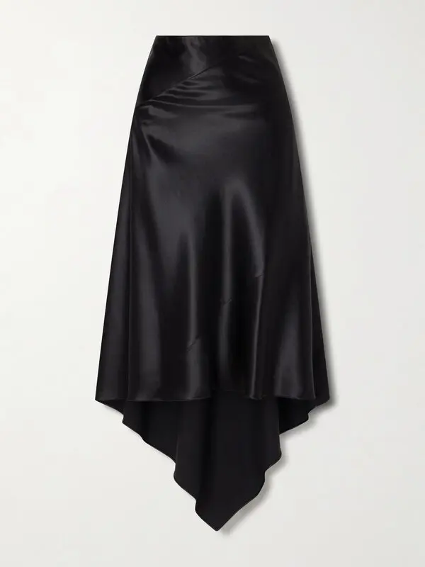 Alaïa Asymmetric Silk-satin Skirt