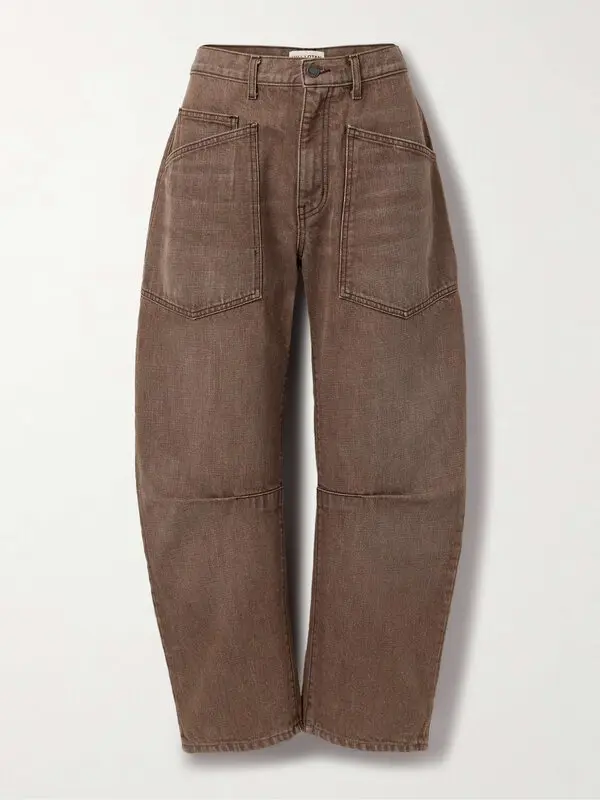 NILI LOTAN Shon Mid-rise Barrel-leg Jeans - Brown