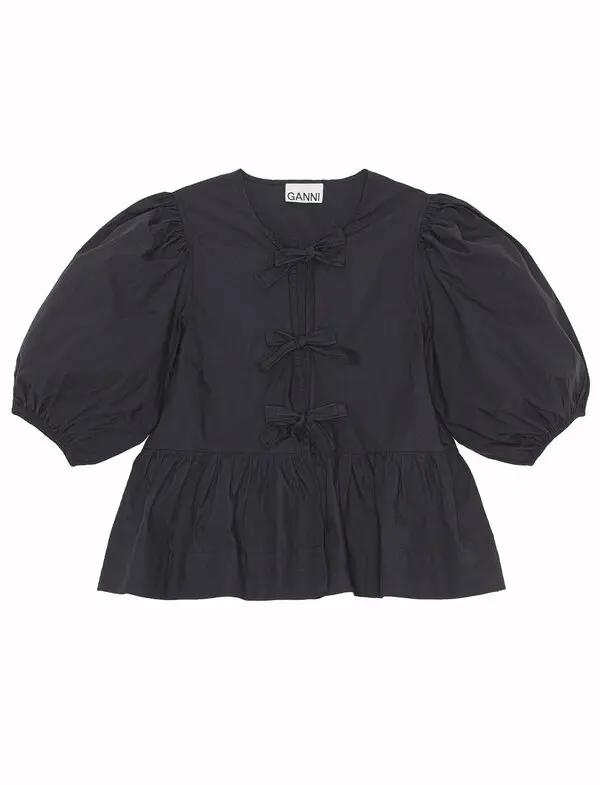 GANNI Poplin Shirt - Black