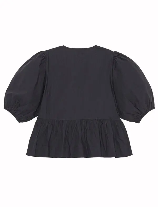 GANNI Poplin Shirt - Black