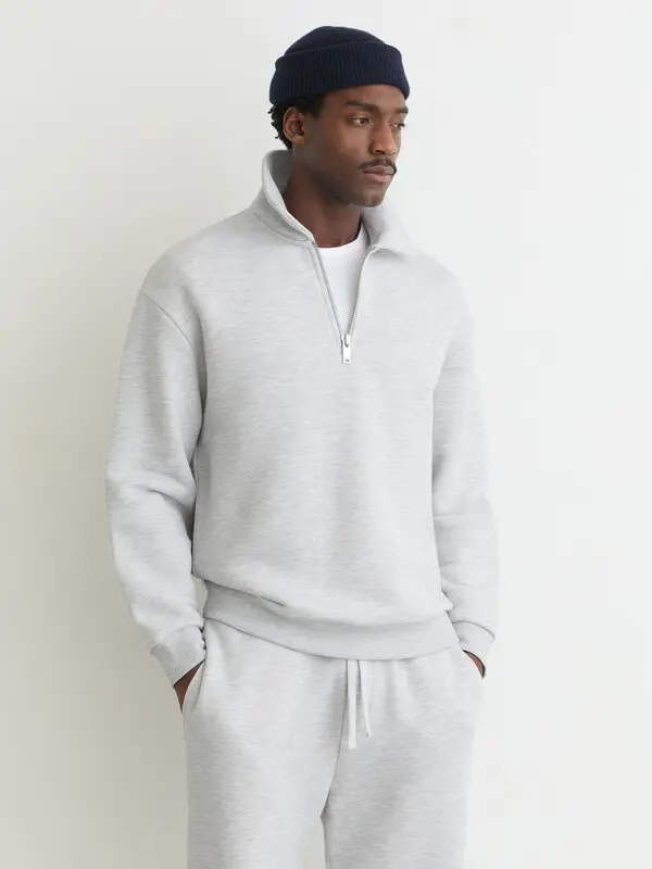 REISS Kurwin Cotton-blend Heavyweight Zip Sweatshirt