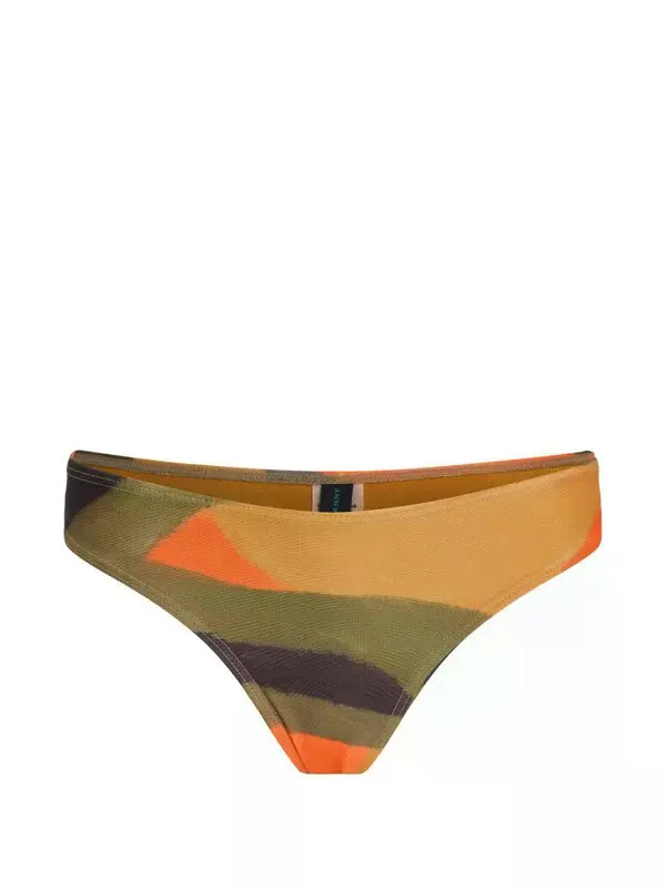LYGIA & NANNY Printed Brief Cut Bikini Bottom - Orange