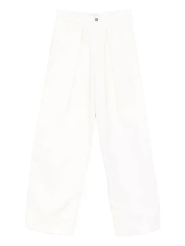 HAIKURE Pleated Wide Leg Trousers - White