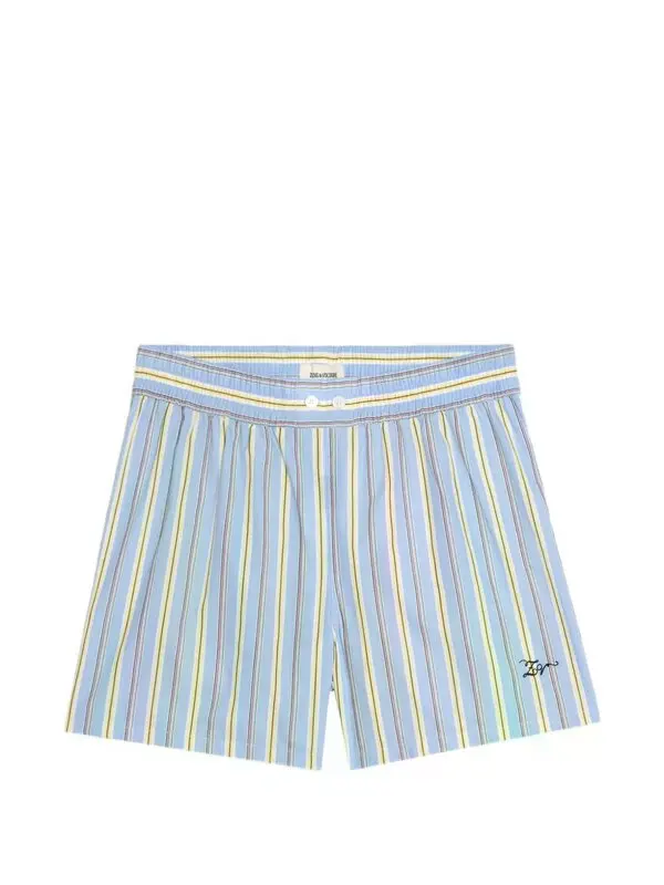 Zadig&Voltaire Striped Logo Shorts - Blue