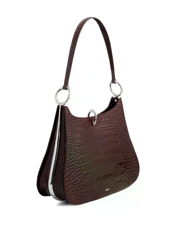 Rabanne Embossed Leather Shoulder Bag - Brown