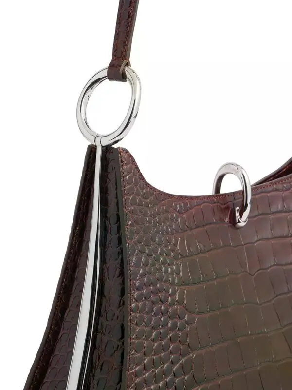 Rabanne Embossed Leather Shoulder Bag - Brown
