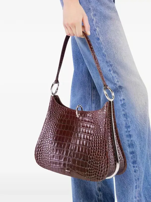 Rabanne Embossed Leather Shoulder Bag - Brown