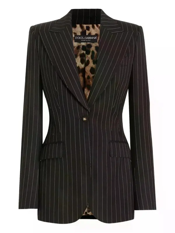 Dolce & Gabbana Striped Single-breasted Jacket - Black