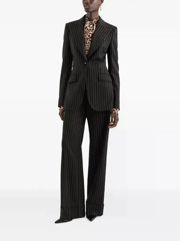 Dolce & Gabbana Striped Single-breasted Jacket - Black