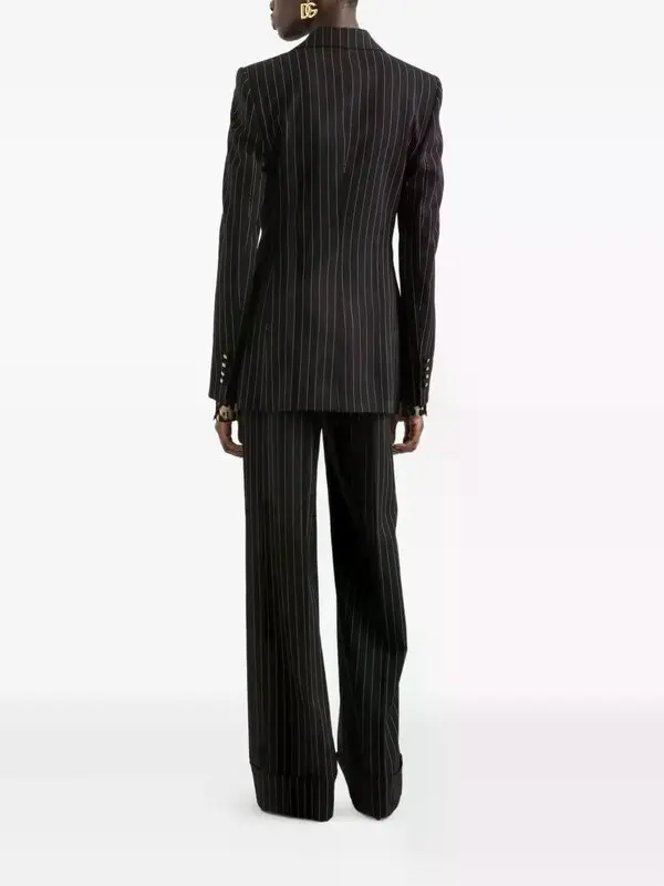 Dolce & Gabbana Striped Single-breasted Jacket - Black