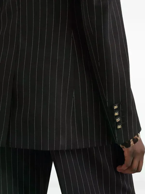 Dolce & Gabbana Striped Single-breasted Jacket - Black