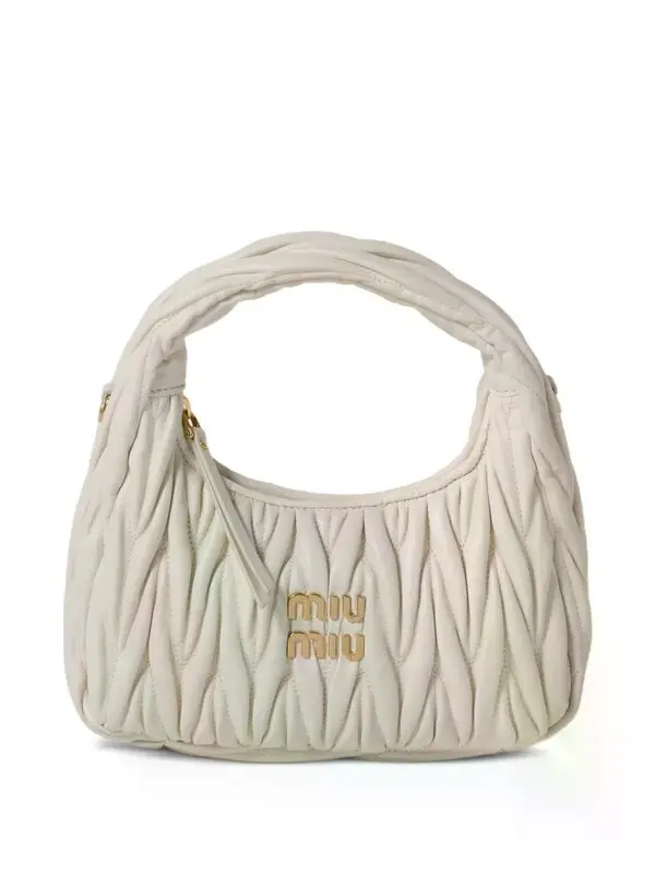 Miu Miu Wander Matelassé Tote Bag - Neutrals