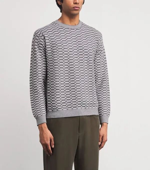 Emporio Armani Virgin Wool Op-art Sweater
