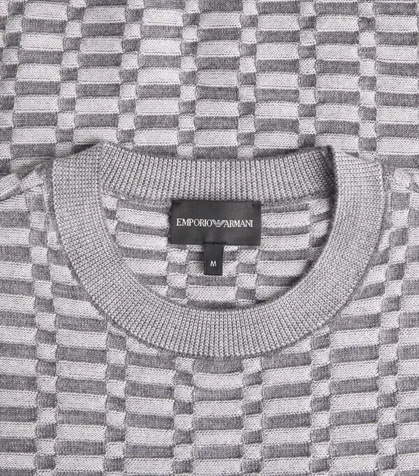 Emporio Armani Virgin Wool Op-art Sweater