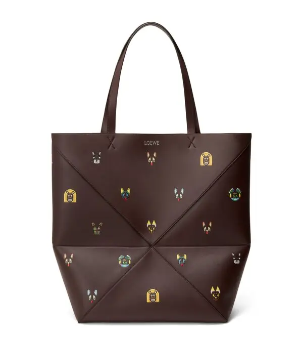 Loewe X Louis Wain Xl Calfskin Puzzle Fold Tote Bag