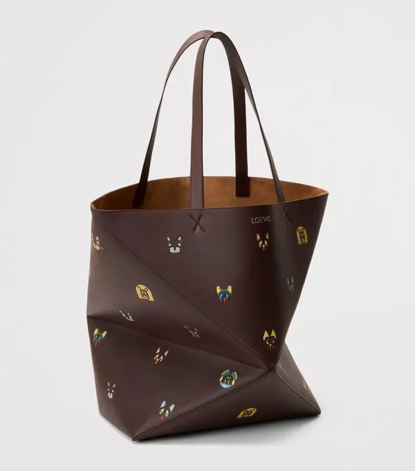 Loewe X Louis Wain Xl Calfskin Puzzle Fold Tote Bag