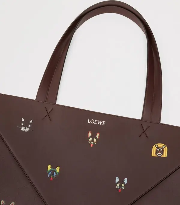 Loewe X Louis Wain Xl Calfskin Puzzle Fold Tote Bag