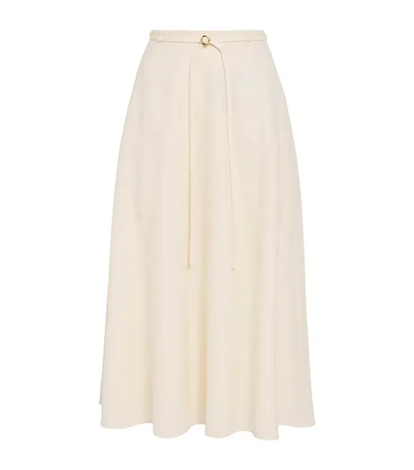Agnona Virgin Wool A-line Midi Skirt