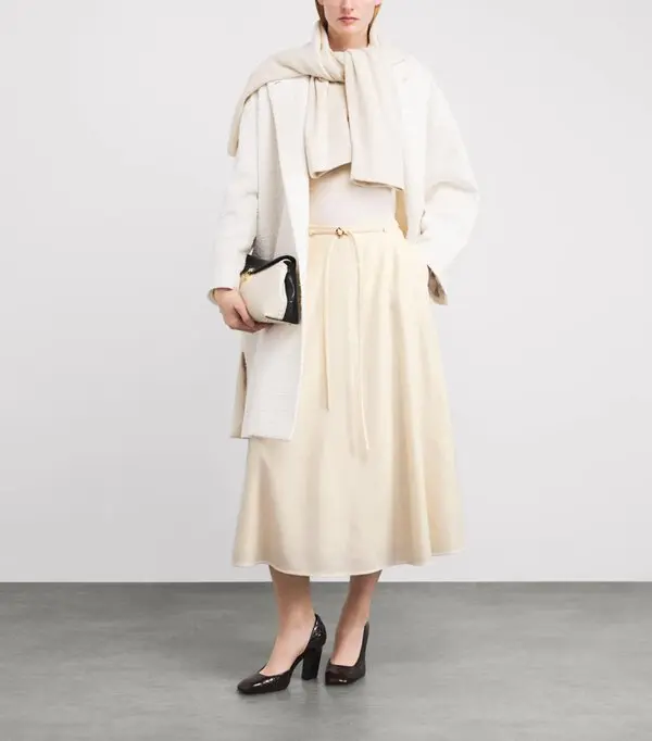 Agnona Virgin Wool A-line Midi Skirt
