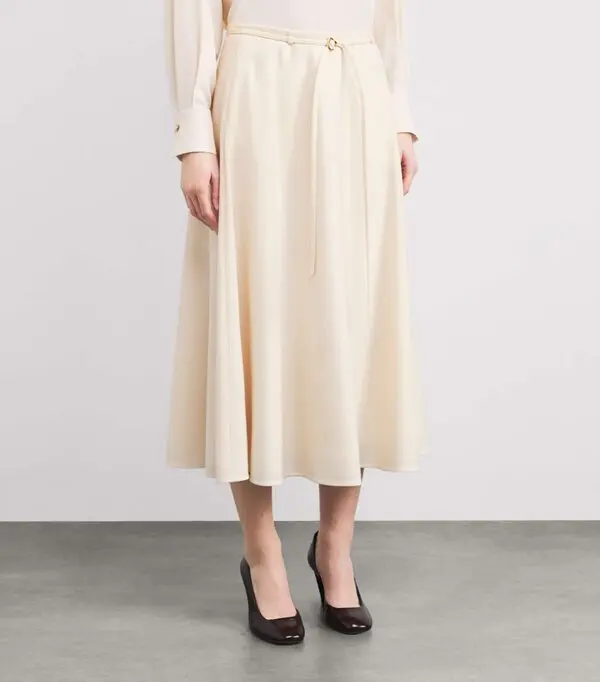 Agnona Virgin Wool A-line Midi Skirt