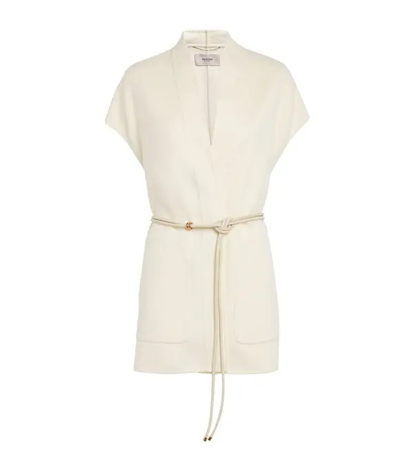Agnona Wool-cashmere Sleeveless Belted Jacket