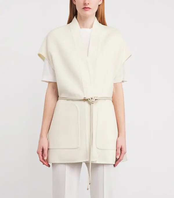 Agnona Wool-cashmere Sleeveless Belted Jacket
