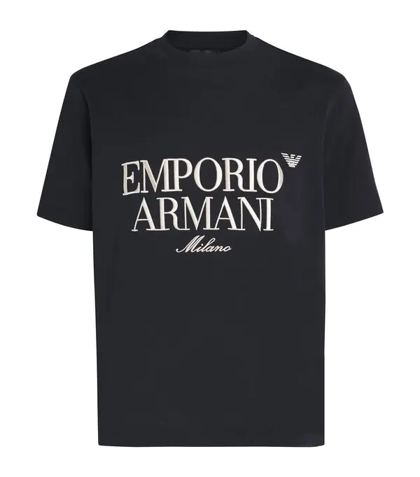 Emporio Armani Cotton Logo T-shirt - Blue