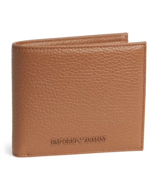 Emporio Armani Leather Bifold Wallet - Brown