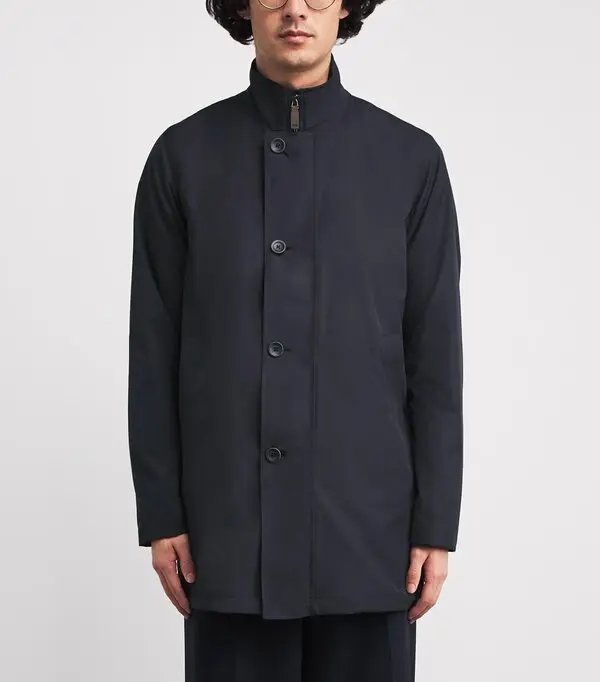 Herno Waterproof Technical Fabric Parka - Navy