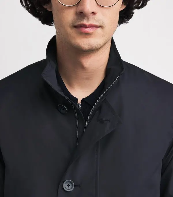 Herno Waterproof Technical Fabric Parka - Navy