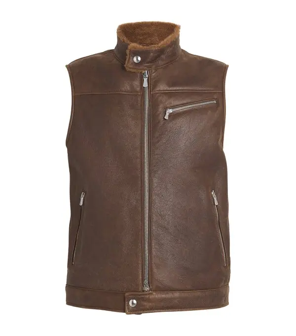 Eleventy Lambskin Shearling Gilet